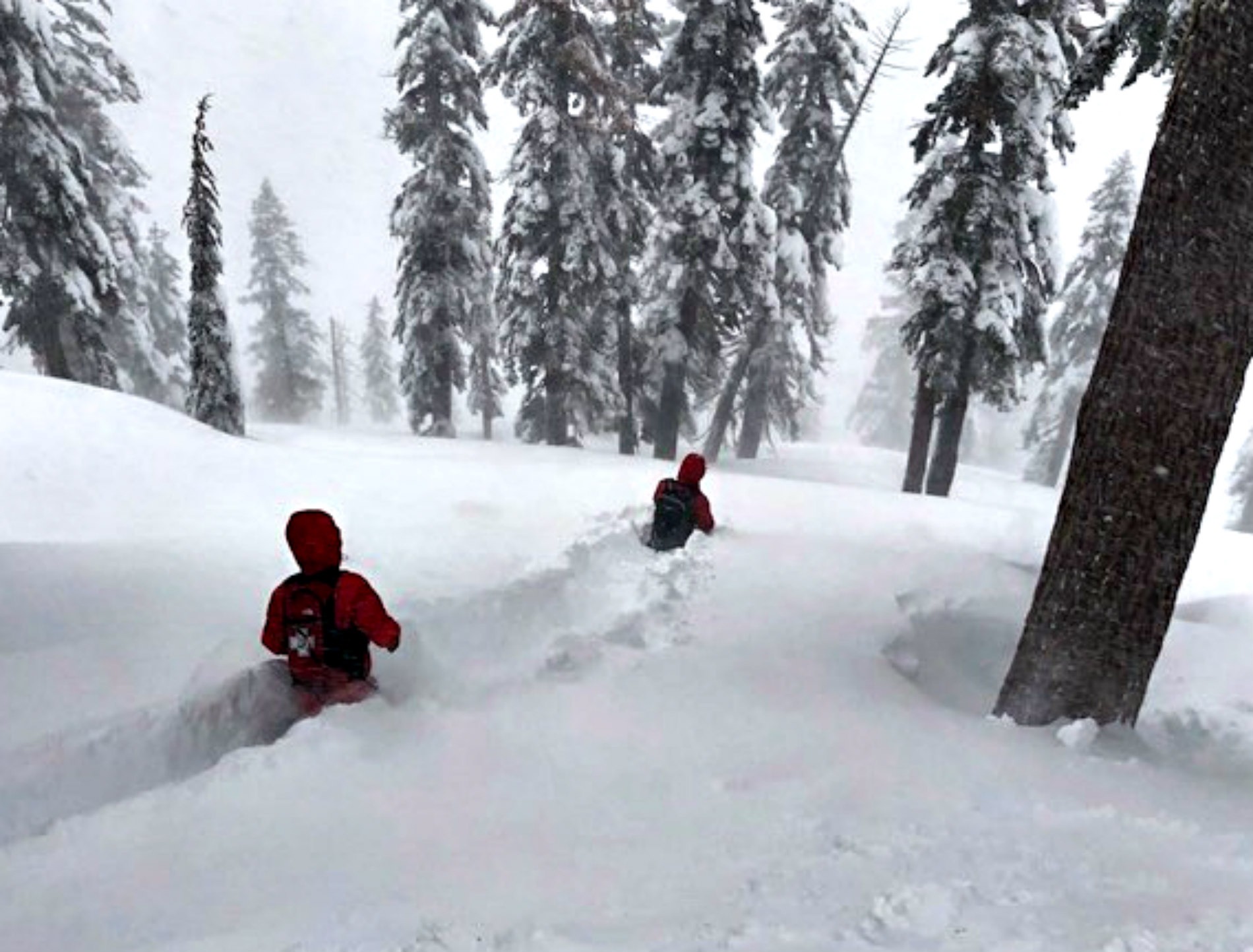 Chest-high snow at Tahoe ski resorts